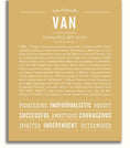 Van | Name Art Print – Name Stories