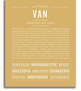 Van | Name Art Print – Name Stories