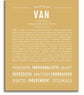 Van Personalized Name Meaning Art Prints – Name Stories