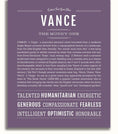Vance | Name Art Print – Name Stories