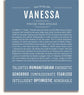 Vanessa Personalized Name Meaning Art Prints – Name Stories