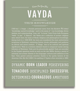 Vayda | Name Art Print – Name Stories
