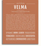 Velma Personalized Name Meaning Art Prints – Name Stories