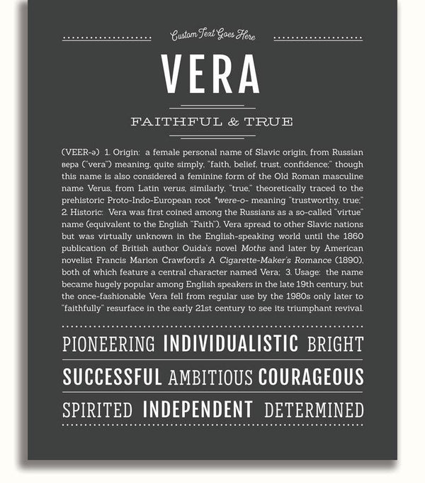 Vera | Name Art Print - Personalized Custom Gifts – Name Stories