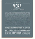 Vera Personalized Name Meaning Art Prints – Name Stories