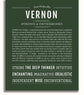 Vernon Personalized Name Meaning Art Prints – Name Stories