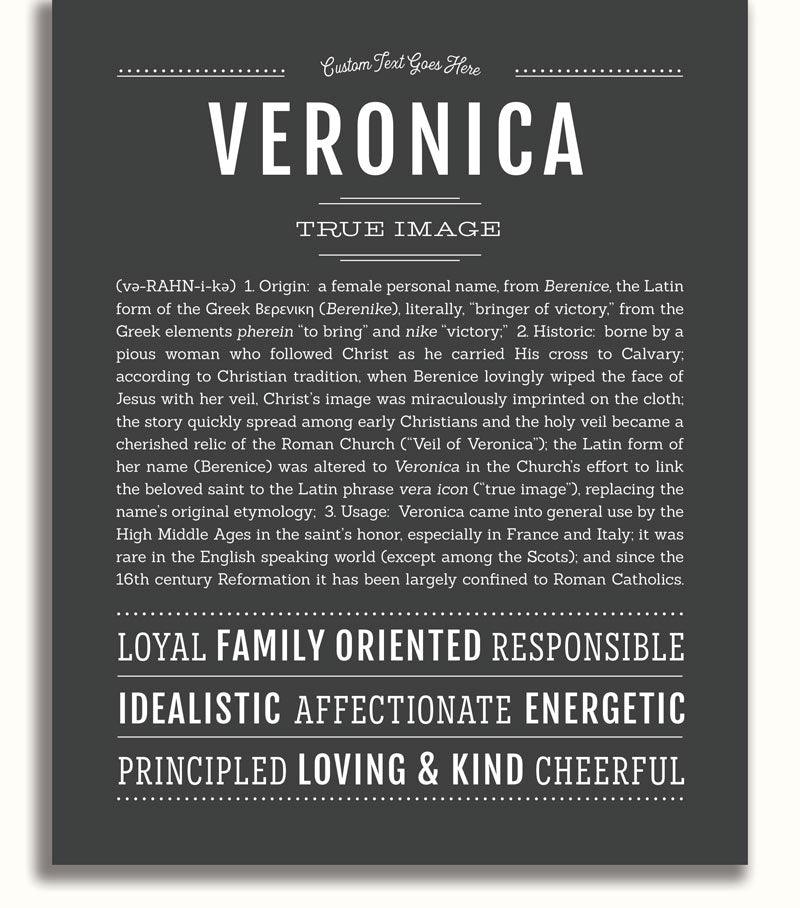 Veronica Personalized Name Meaning Art Prints – Name Stories