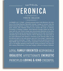 Veronica Personalized Name Meaning Art Prints – Name Stories