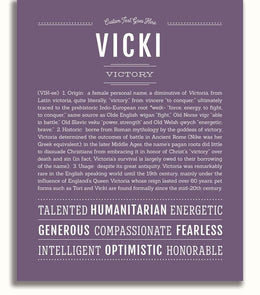 Vicki | Name Art Print – Name Stories