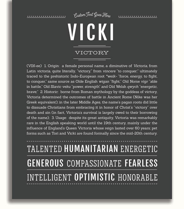 Vicki | Name Art Print - Personalized Custom Gifts – Name Stories