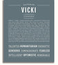 Vicki Personalized Name Meaning Art Prints – Name Stories