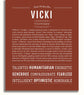 Vicki Personalized Name Meaning Art Prints – Name Stories