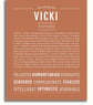 Vicki Personalized Name Meaning Art Prints – Name Stories