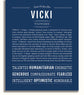 Vicki Personalized Name Meaning Art Prints – Name Stories