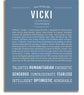 Vicki Personalized Name Meaning Art Prints – Name Stories