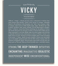 Vicky Personalized Name Meaning Art Prints – Name Stories
