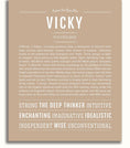 Vicky Personalized Name Meaning Art Prints – Name Stories