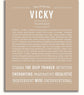 Vicky Personalized Name Meaning Art Prints – Name Stories