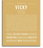 Vicky Personalized Name Meaning Art Prints – Name Stories