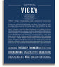 Vicky Personalized Name Meaning Art Prints – Name Stories