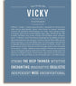 Vicky Personalized Name Meaning Art Prints – Name Stories