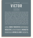 Victor Personalized Name Meaning Art Prints – Name Stories