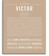 Victor Personalized Name Meaning Art Prints – Name Stories