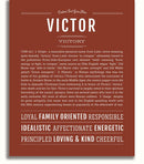 Victor Personalized Name Meaning Art Prints – Name Stories