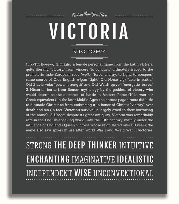 Victoria | Name Art Print - Personalized Custom Gifts – Name Stories