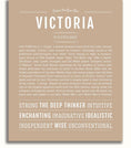 Victoria Personalized Name Meaning Art Prints – Name Stories