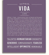 Vida | Name Art Print – Name Stories