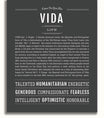 Vida | Name Art Print – Name Stories