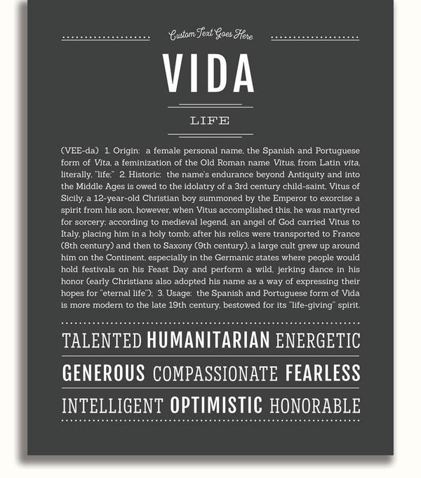 Vida | Name Art Print - Personalized Custom Gifts – Name Stories