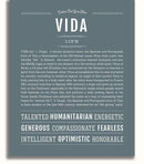 Vida | Name Art Print – Name Stories