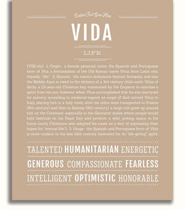 Vida | Name Art Print – Name Stories