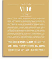 Vida | Name Art Print – Name Stories