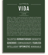 Vida | Name Art Print – Name Stories