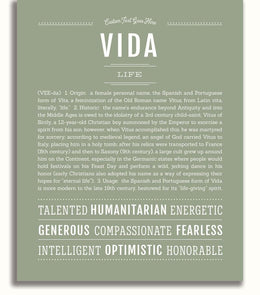 Vida | Name Art Print – Name Stories