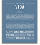 Vida | Name Art Print – Name Stories