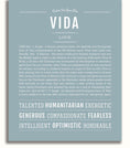 Vida | Name Art Print – Name Stories
