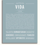Vida | Name Art Print – Name Stories