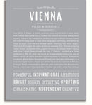 Vienna Personalized Name Meaning Art Prints – Name Stories