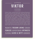 Viktor Personalized Name Meaning Art Prints – Name Stories