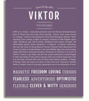 Viktor Personalized Name Meaning Art Prints – Name Stories