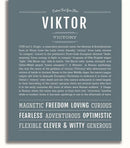 Viktor Personalized Name Meaning Art Prints – Name Stories