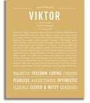 Viktor Personalized Name Meaning Art Prints – Name Stories