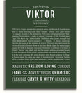 Viktor Personalized Name Meaning Art Prints – Name Stories
