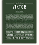 Viktor Personalized Name Meaning Art Prints – Name Stories