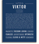 Viktor Personalized Name Meaning Art Prints – Name Stories