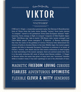 Viktor Personalized Name Meaning Art Prints – Name Stories